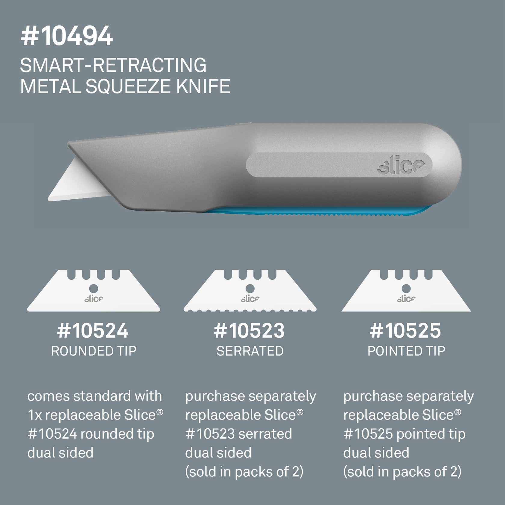 Slice Smart-Retracting Metal Squeeze Knife & DaltonSafety